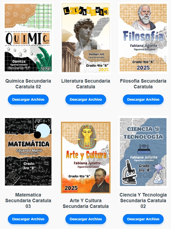 Descarga Carátulas Escolares para Secundaria – Editables y Exclusivas ...