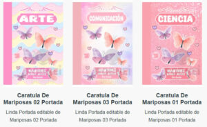 Portadas para Cuadernos de Mariposas Editables – Para Escolares