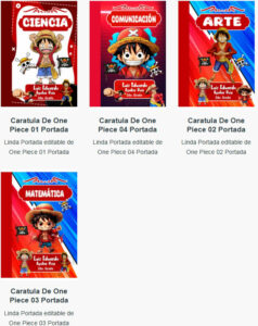 Portadas para Cuadernos de One Piece Editables – Para Escolares