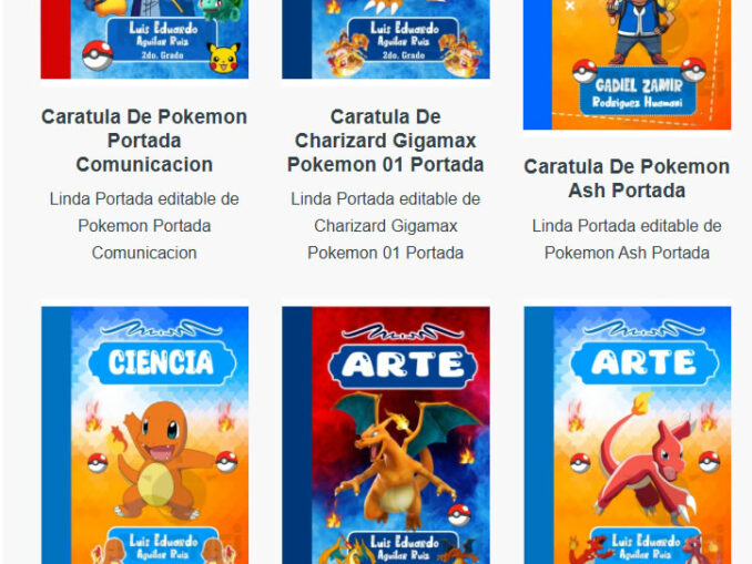 portadas de Pokémon – Para Escolares