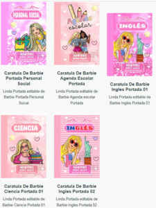 Portadas para Cuadernos de Barbie Editables – Para Escolares